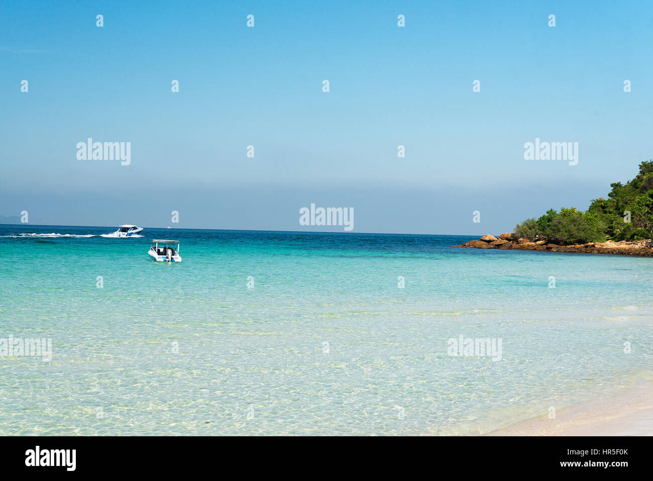 Boat in sea salt day Stock Photo - Alamy