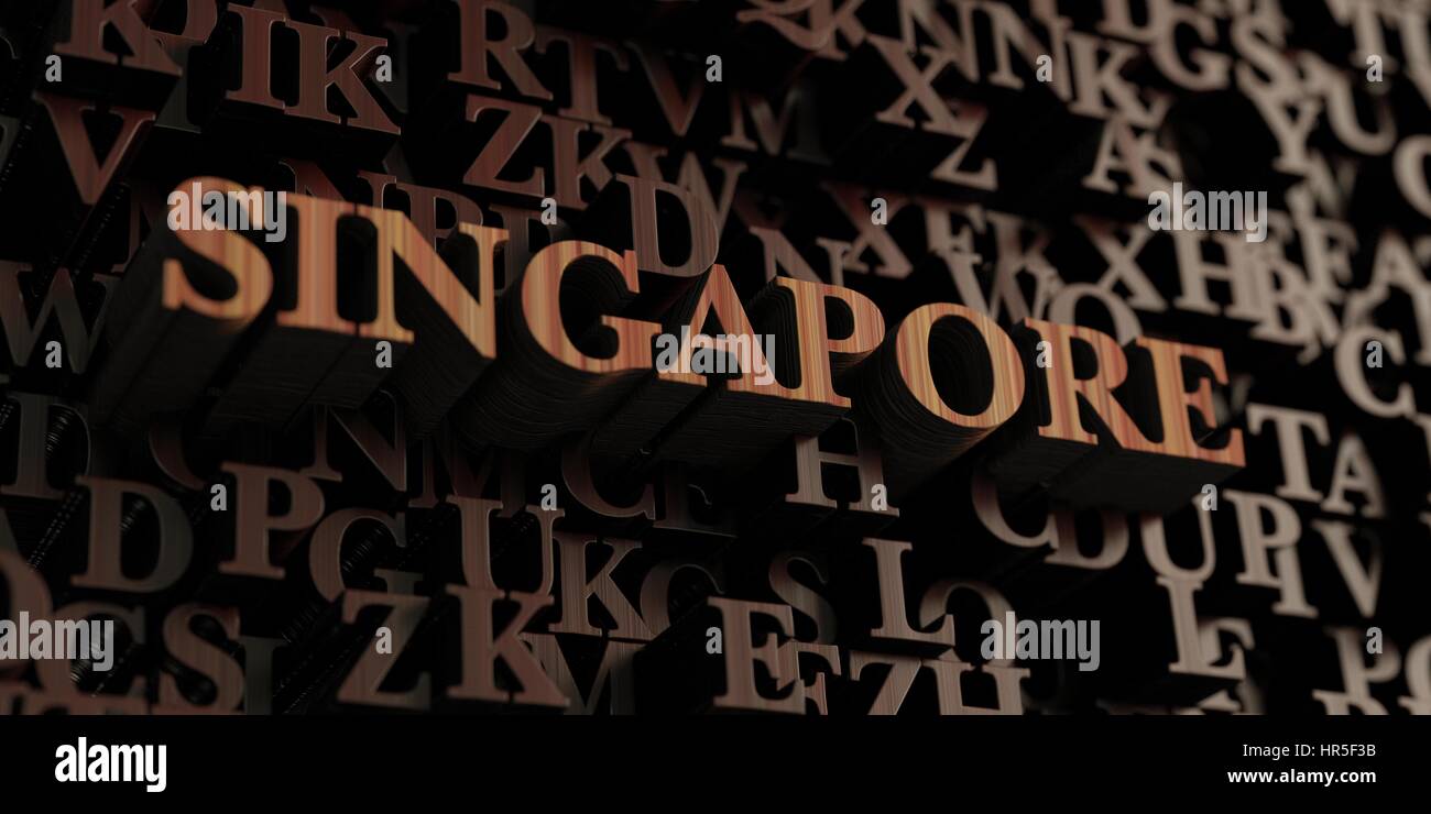 Singapore - Wooden 3D rendered letters/message. Can be used for an ...