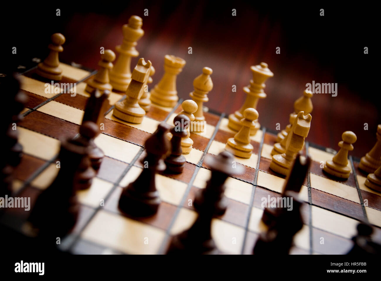 chess board during the first stage of the game Stock Photo - Alamy