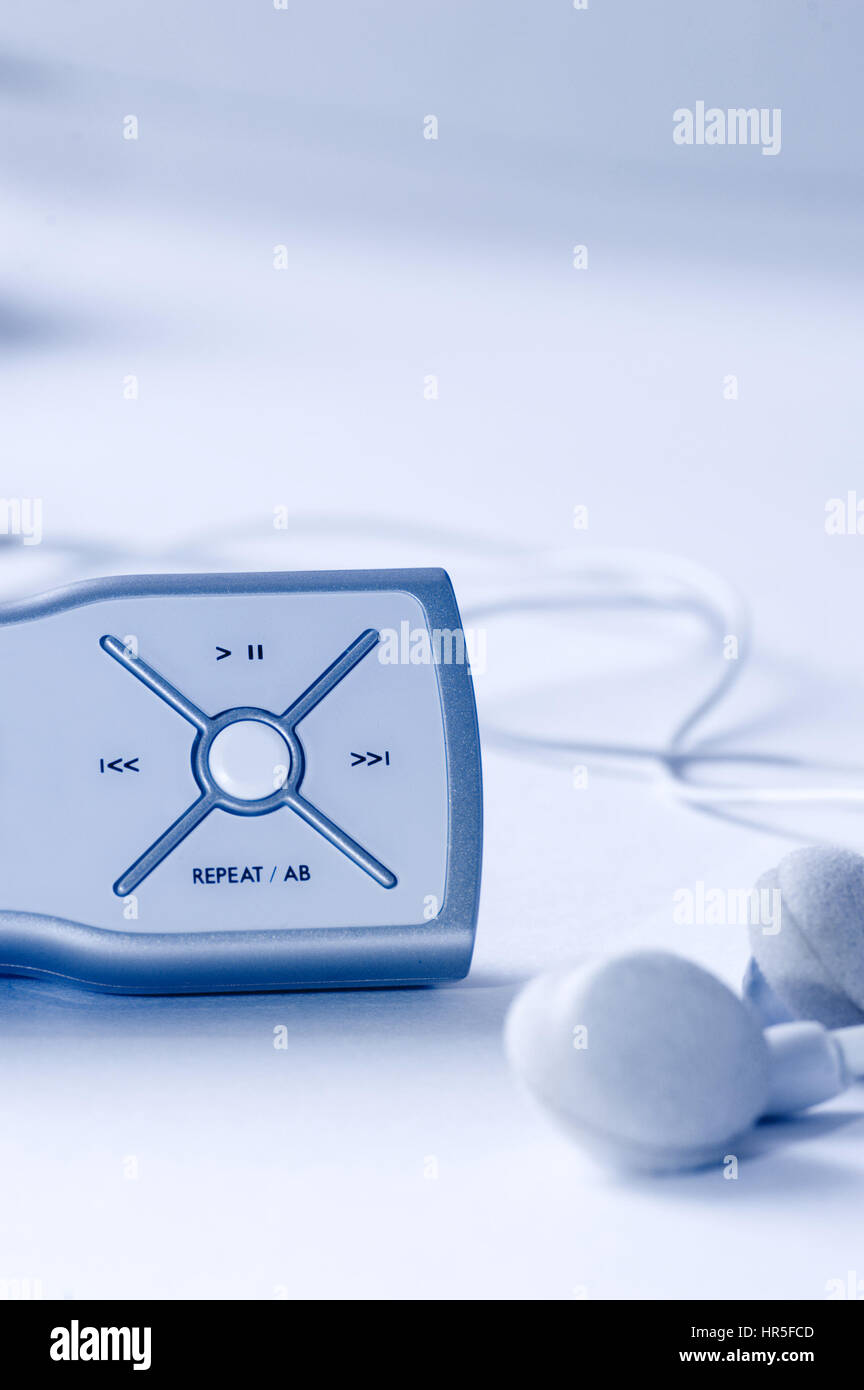 close up detail of a modern portable mini music player Stock Photo - Alamy