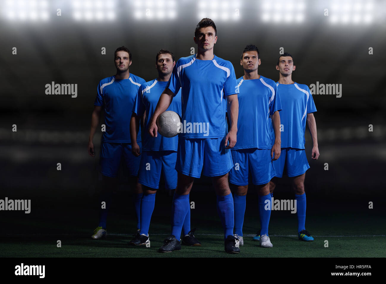 soccer players team group on a stadium Stock Photo - Alamy