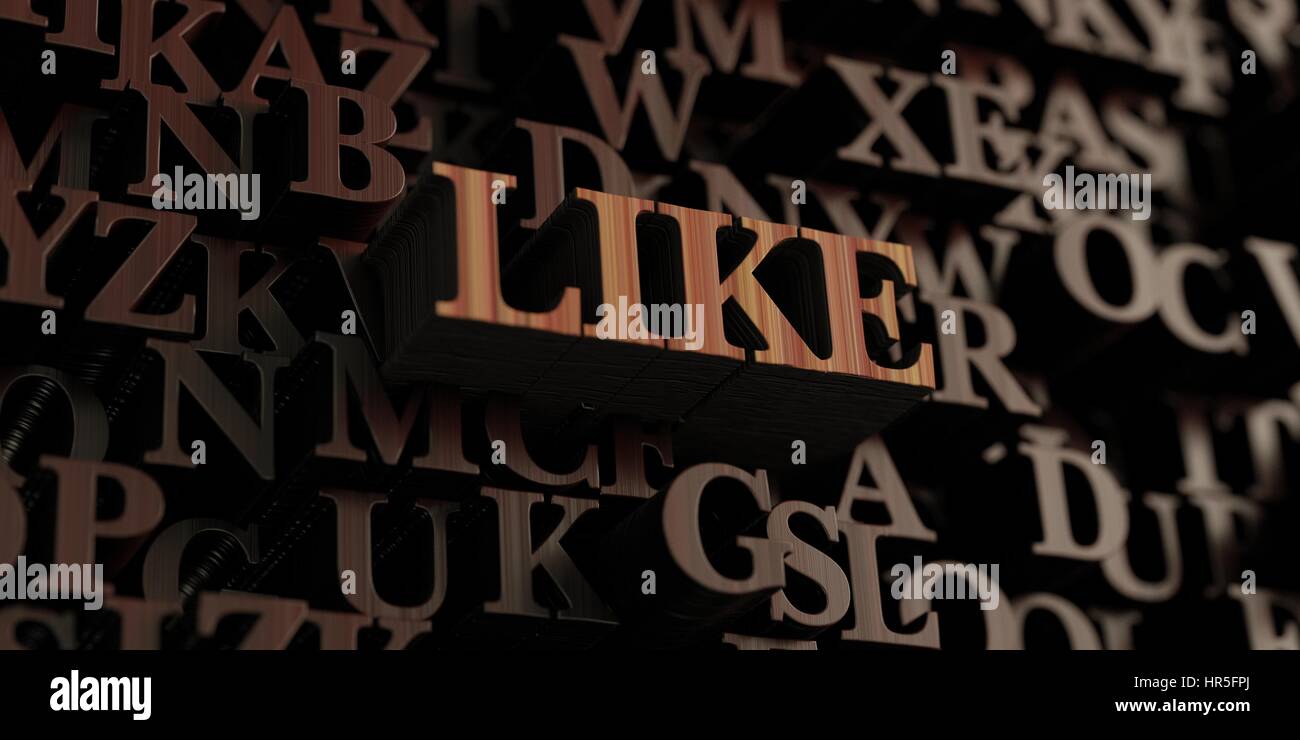 Like - Wooden 3D rendered letters/message. Can be used for an online ...