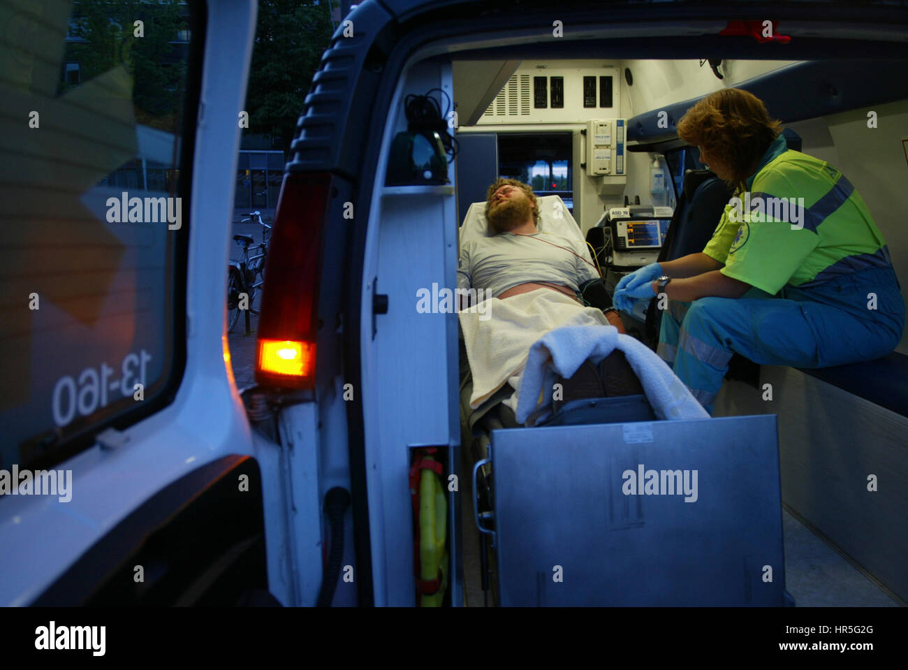 Ambulance services in amsterdam Stock Photo - Alamy