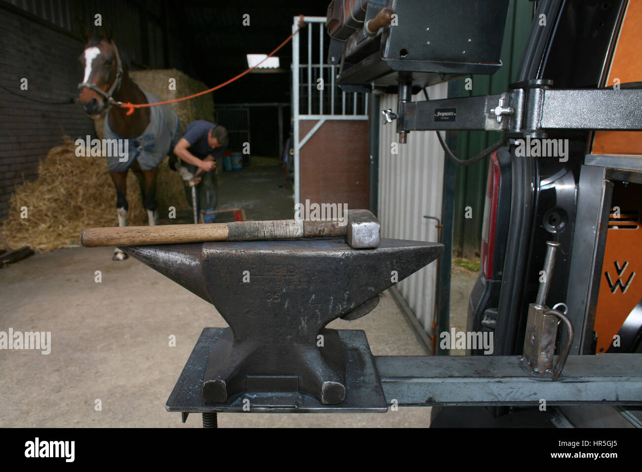 Farrier at work Stock Photo - Alamy