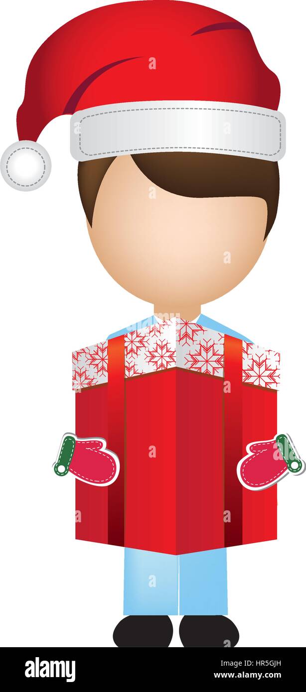 boy faceless with gift christmas Stock Vector Image & Art - Alamy
