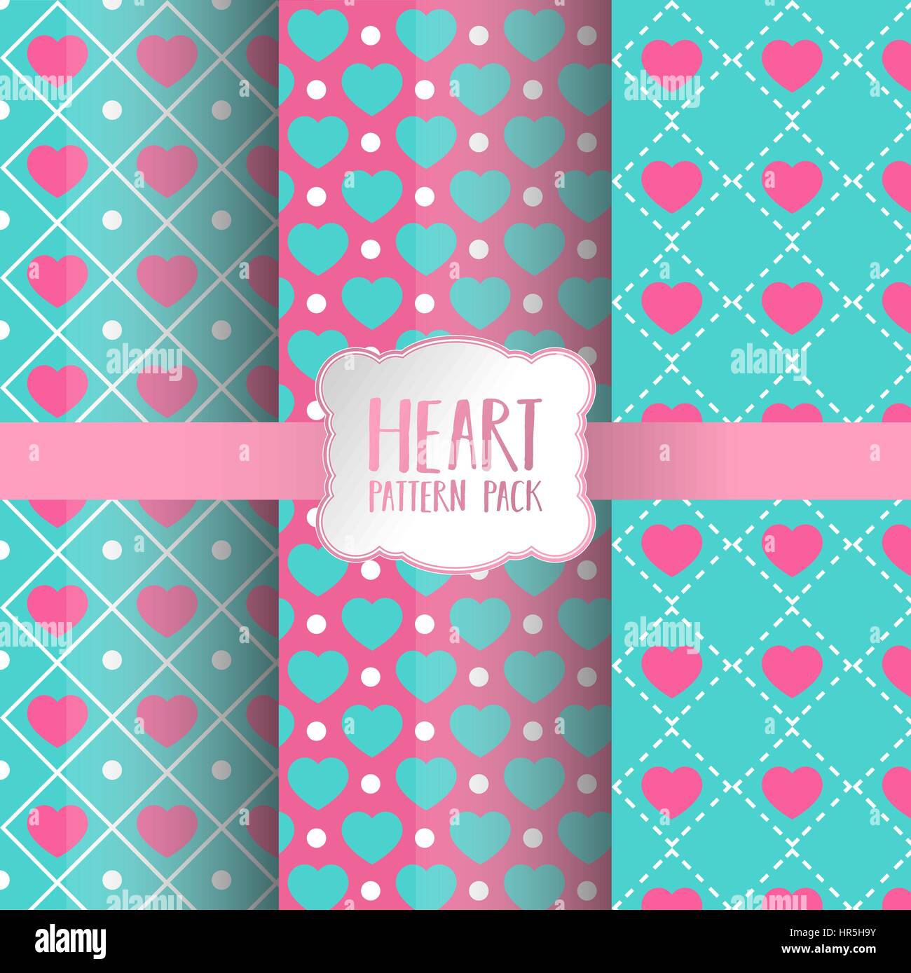 Heart pattern pack. Vector illustration Stock Vector Image & Art - Alamy