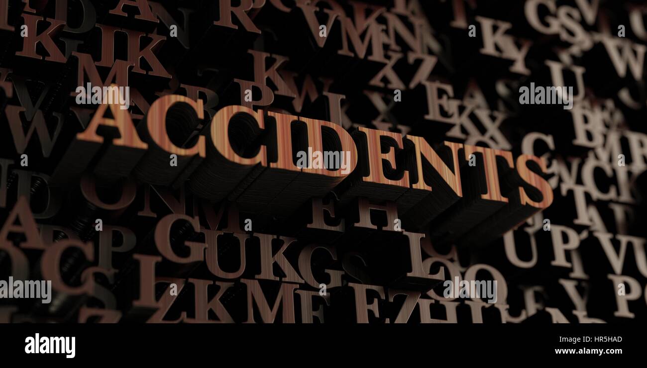 Accidents - Wooden 3D rendered letters/message. Can be used for an ...