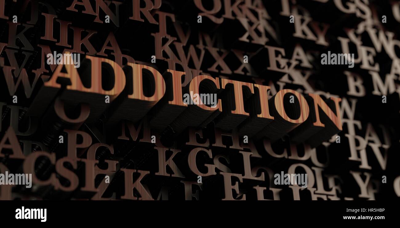 Addiction - Wooden 3D rendered letters/message. Can be used for an ...