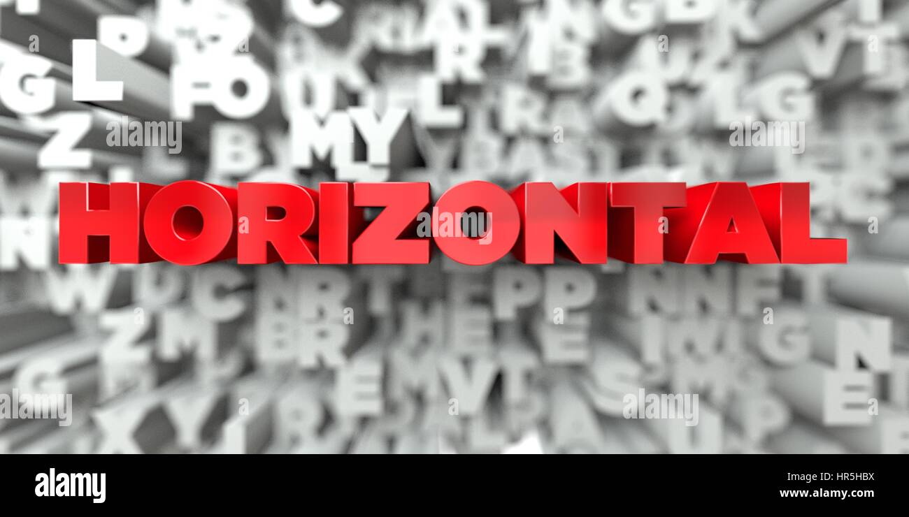 HORIZONTAL - Red text on typography background - 3D rendered royalty ...