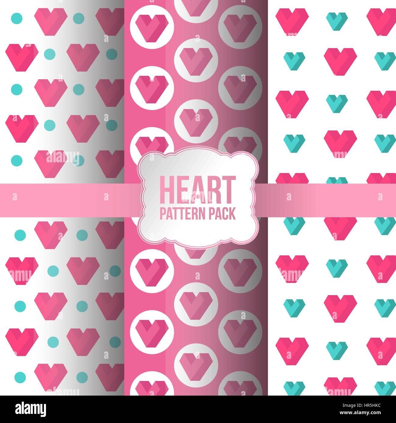 Heart pattern pack. Vector illustration Stock Vector Image & Art - Alamy