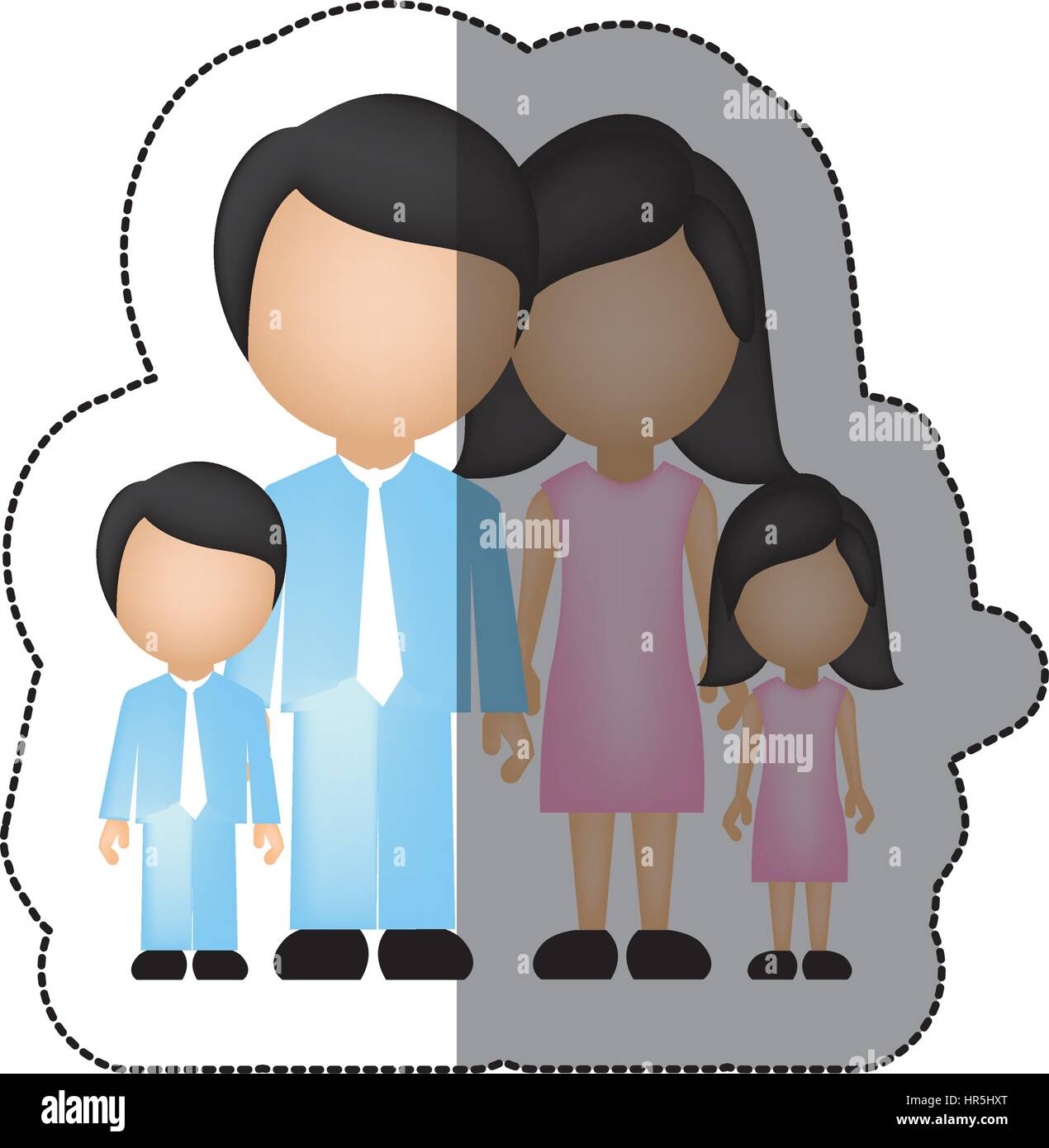 color family with their children icon Stock Vector Image & Art - Alamy