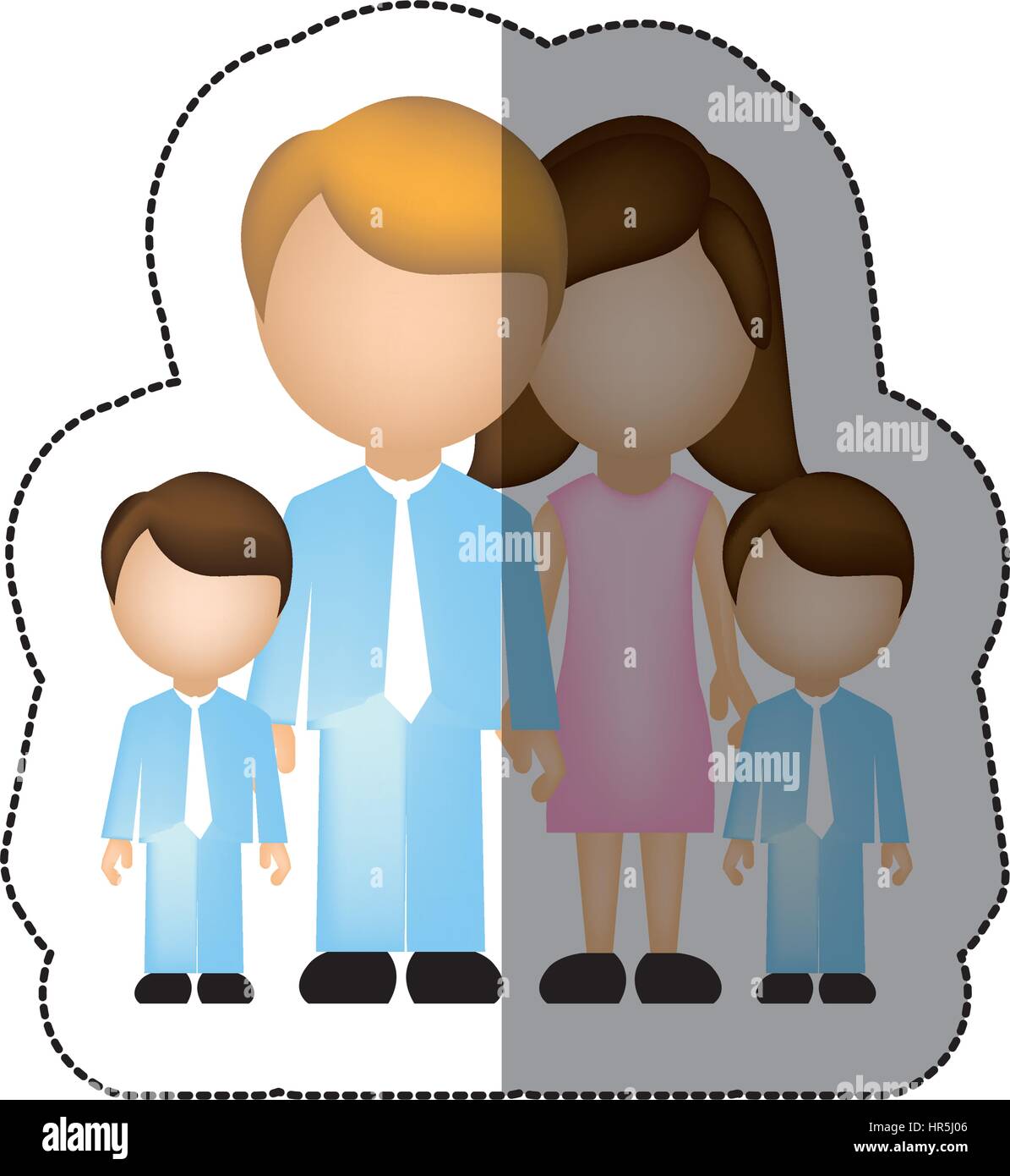 color family their boys twins icon Stock Vector Image & Art - Alamy
