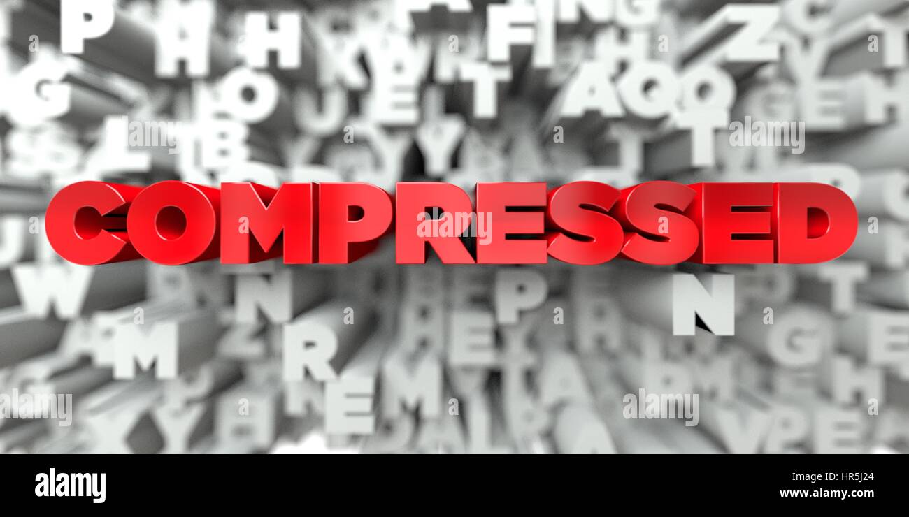 COMPRESSED - Red text on typography background - 3D rendered royalty ...