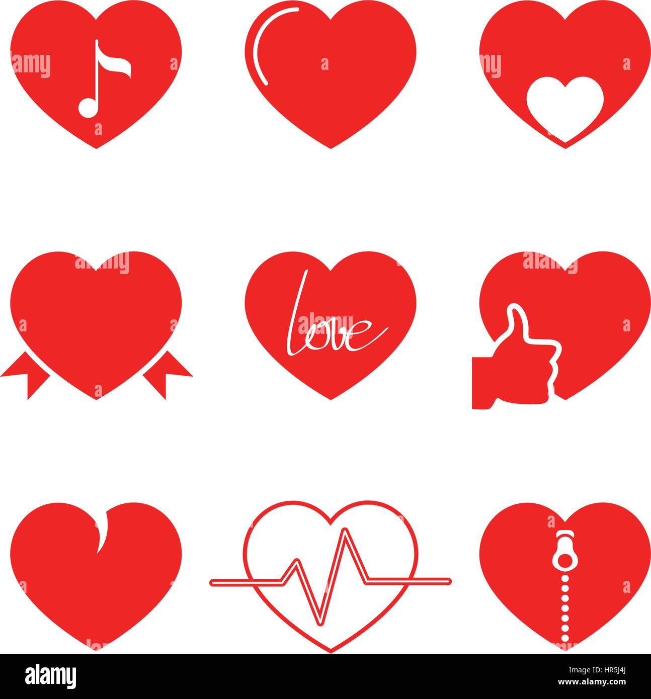 Simple heart icons. Vector illustration Stock Vector Image & Art - Alamy