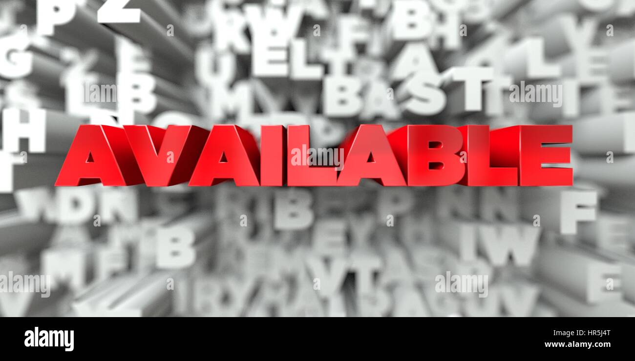 AVAILABLE - Red text on typography background - 3D rendered royalty ...