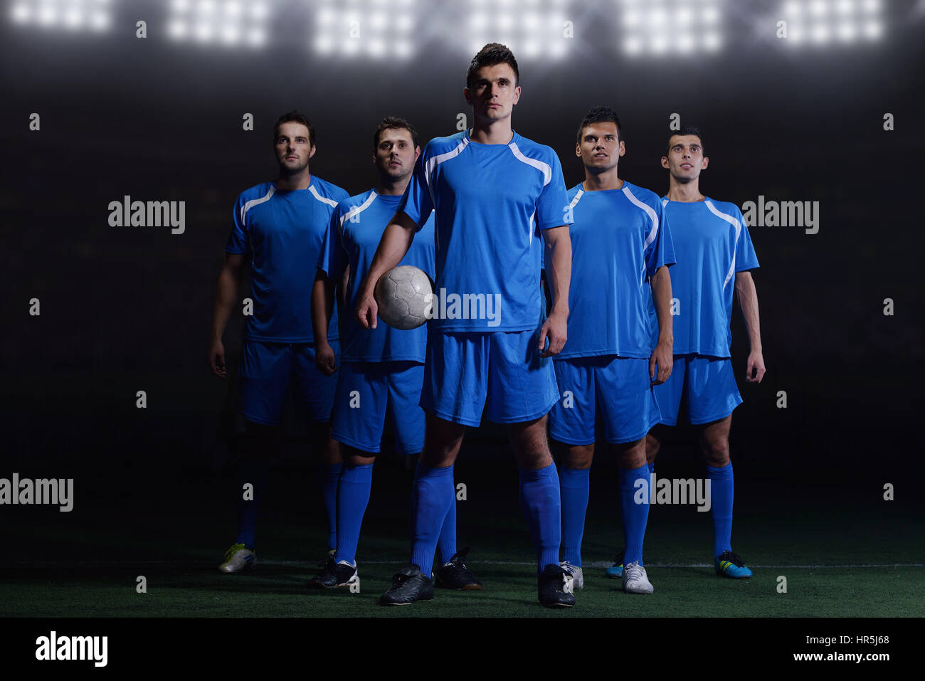 soccer players team group on a stadium Stock Photo - Alamy