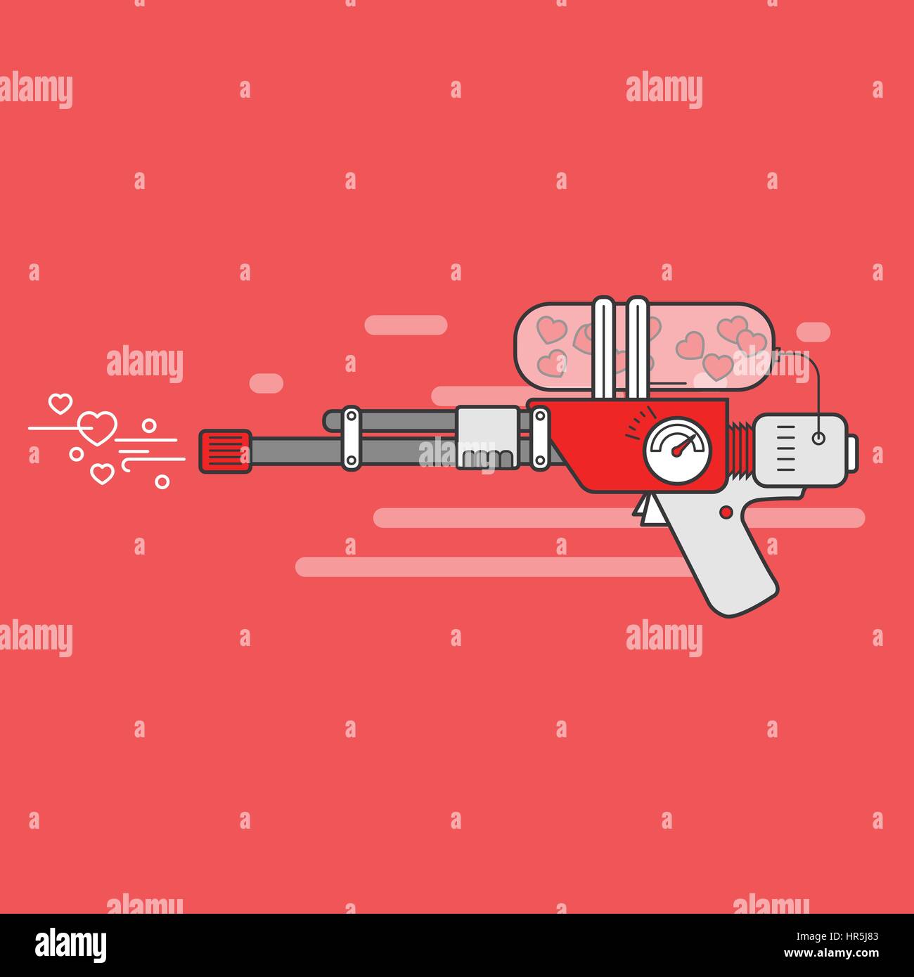 Love gun with hearts for bullets. Vector illustration Stock Vector ...