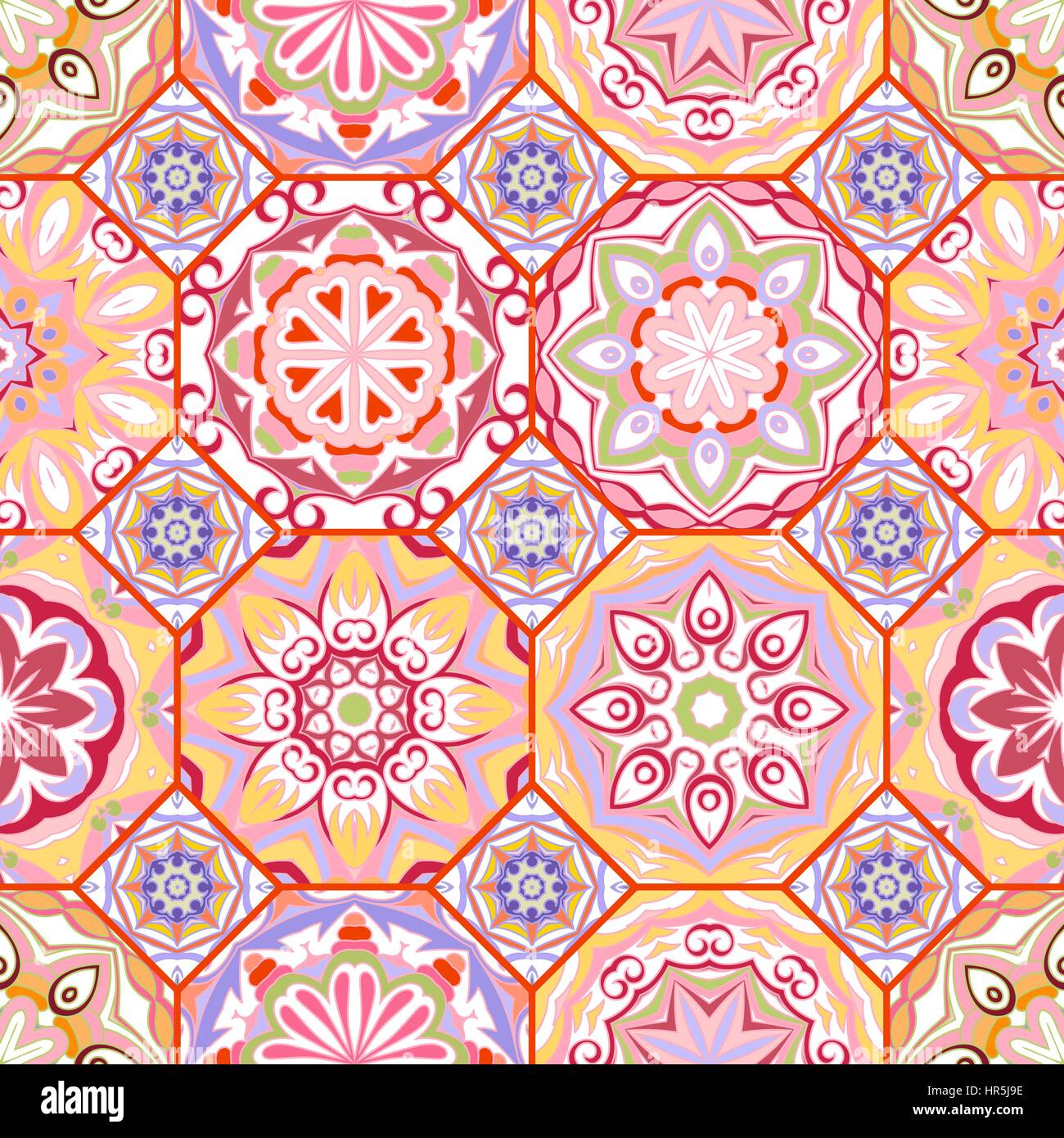 Gorgeous floral tile design Stock Vector Image & Art - Alamy
