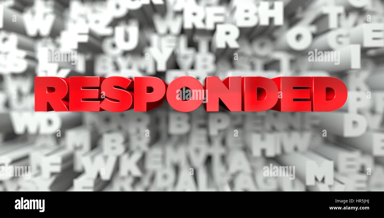 RESPONDED - Red text on typography background - 3D rendered royalty ...