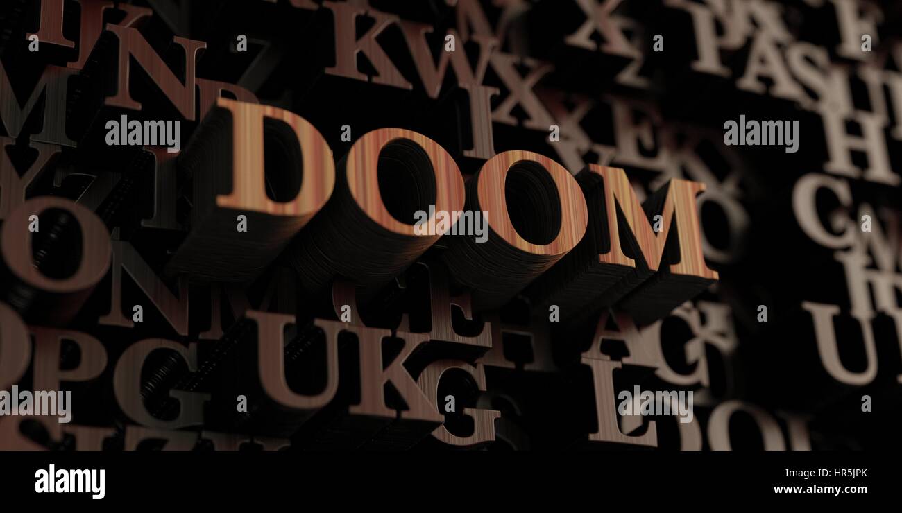 Doom - Wooden 3D rendered letters/message. Can be used for an online ...