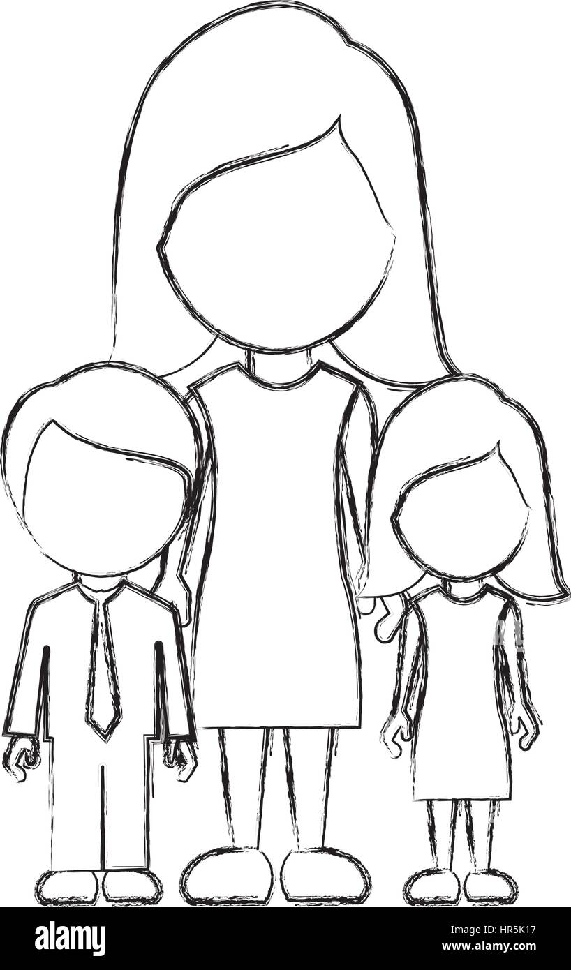 Happy family parenthood children Black and White Stock Photos & Images ...