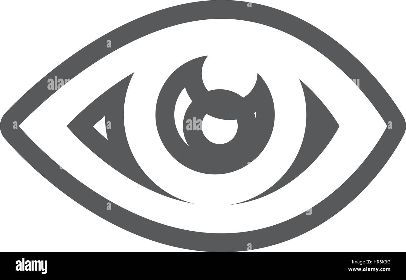 grayscale contour with eye icon Stock Vector Image & Art - Alamy