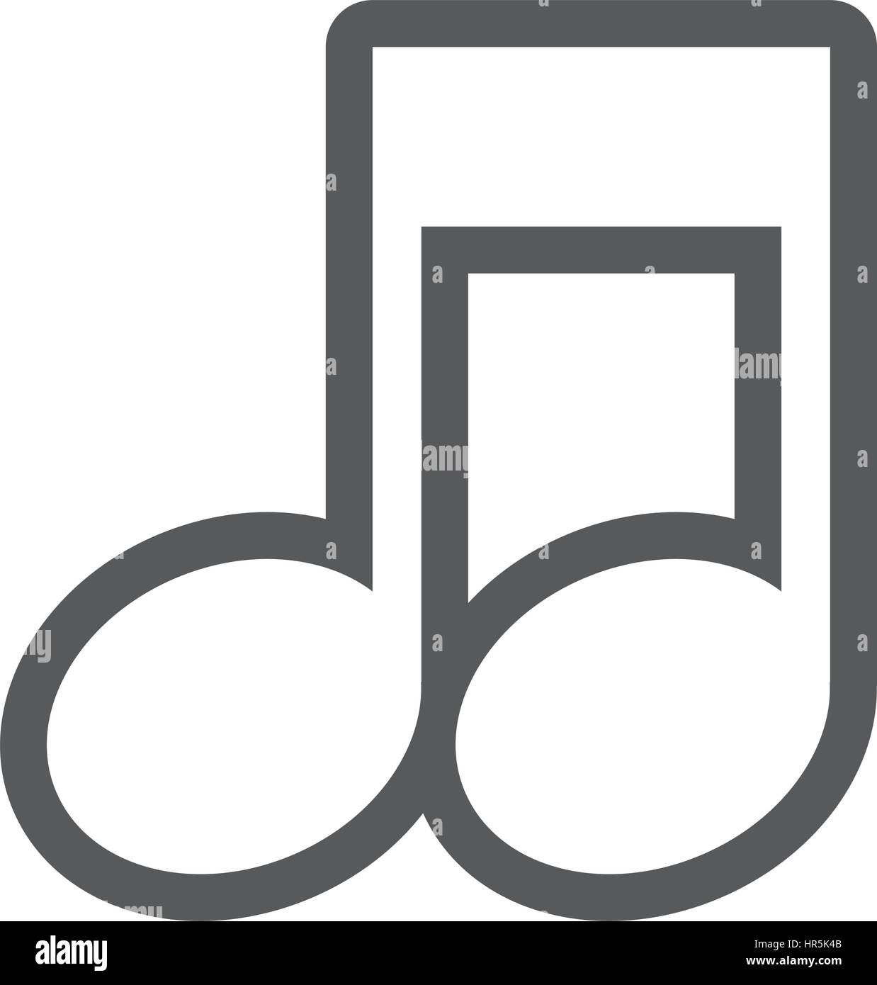 grayscale contour with musical note close up Stock Vector Image & Art ...