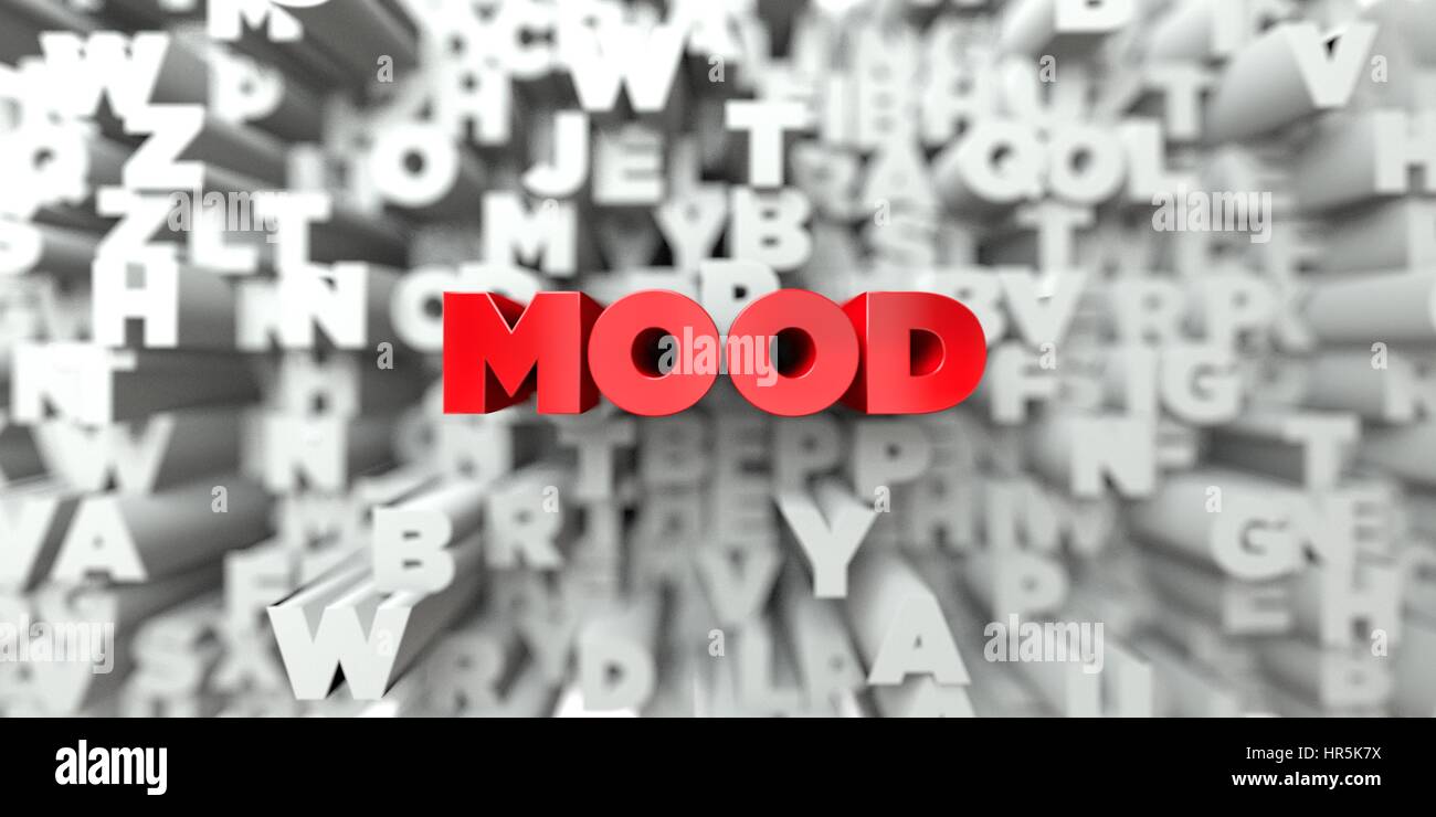 MOOD - Red text on typography background - 3D rendered royalty free ...