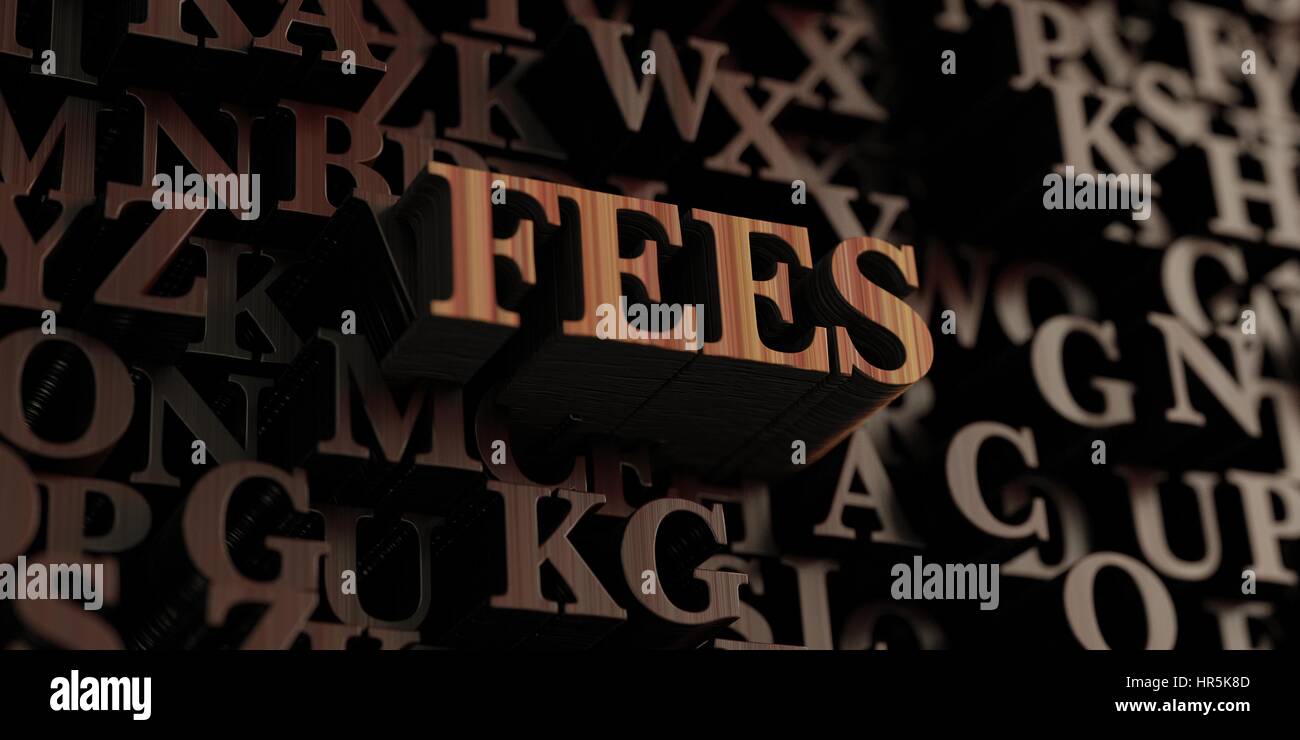 Fees - Wooden 3D rendered letters/message. Can be used for an online ...