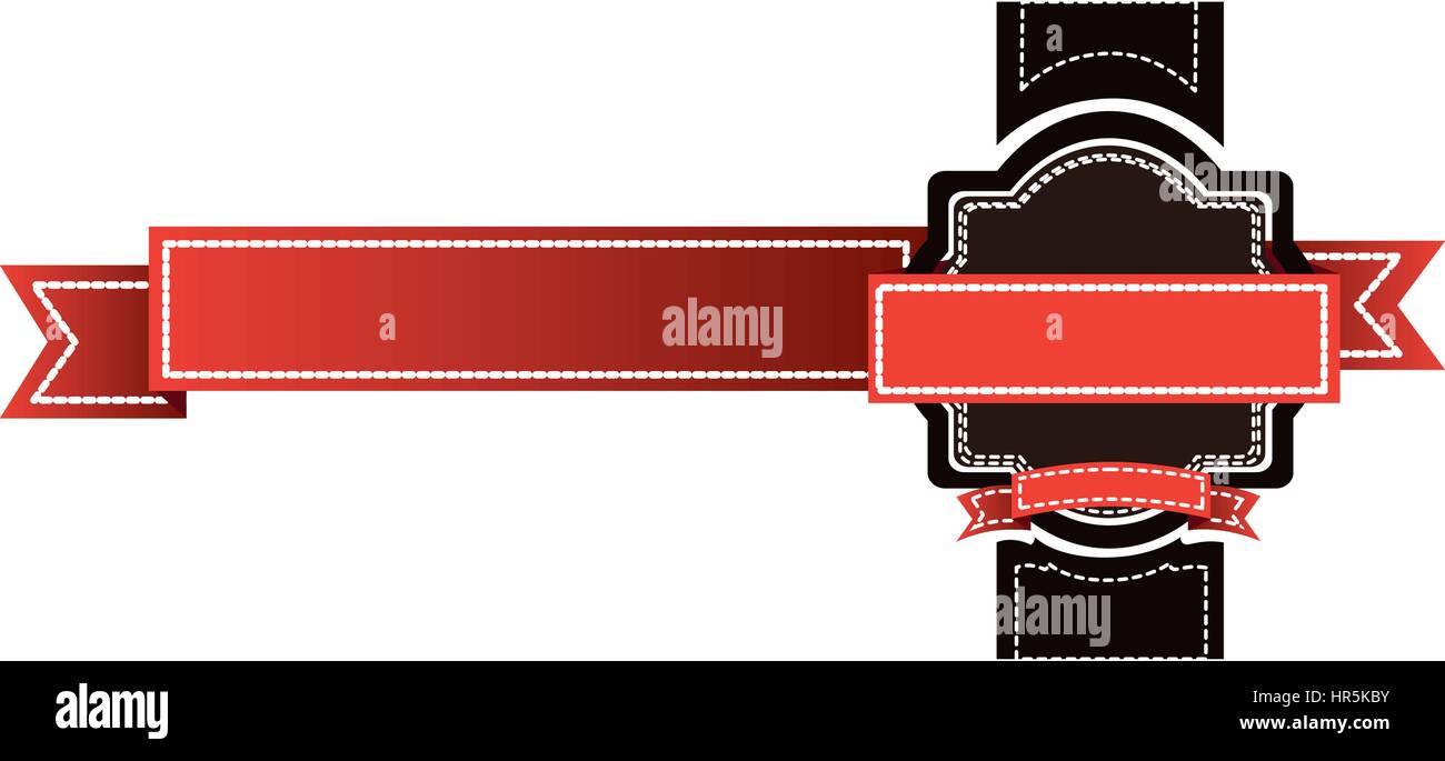 color border with long ribbon decorative icon Stock Vector Image & Art ...