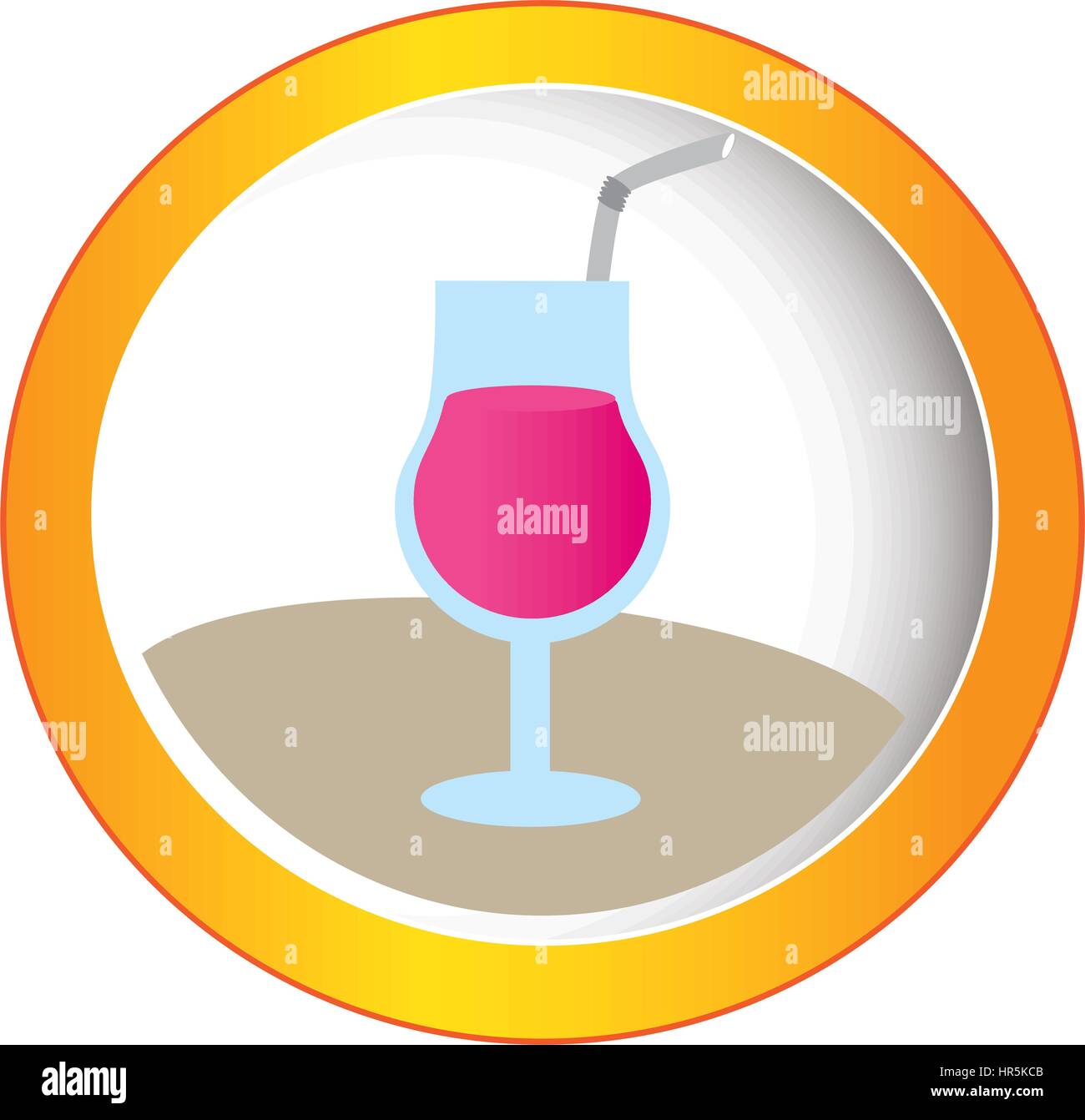 colorful circular frame with cocktail drink Stock Vector Image & Art ...