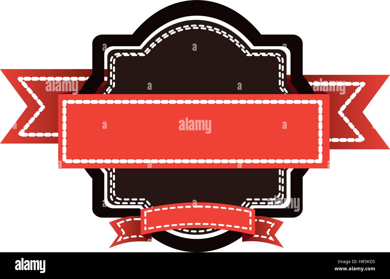 color big border with short ribbon decorative icon Stock Vector Image ...