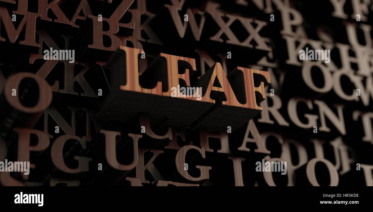 Leaf - Wooden 3D rendered letters/message. Can be used for an online ...