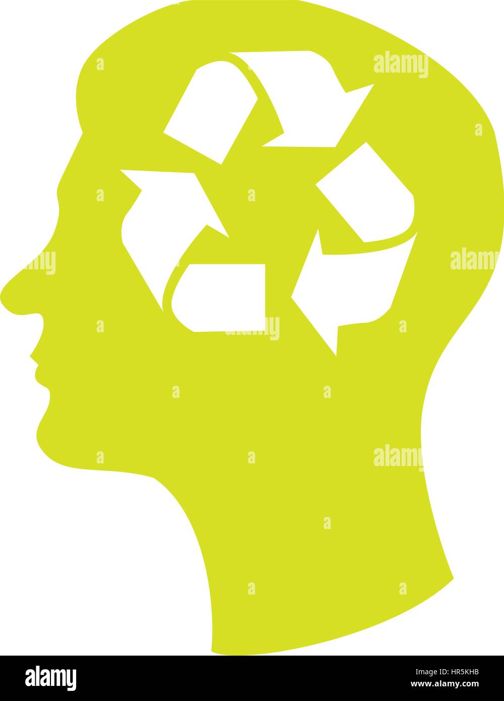 head silhouette with recycling symbol in mind Stock Vector Image & Art ...