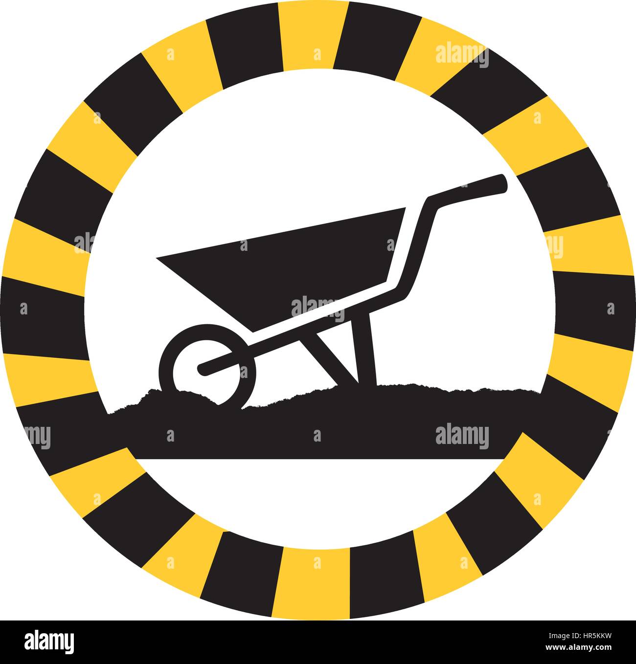 color circular road sign with wheelbarrow Stock Vector Image & Art - Alamy