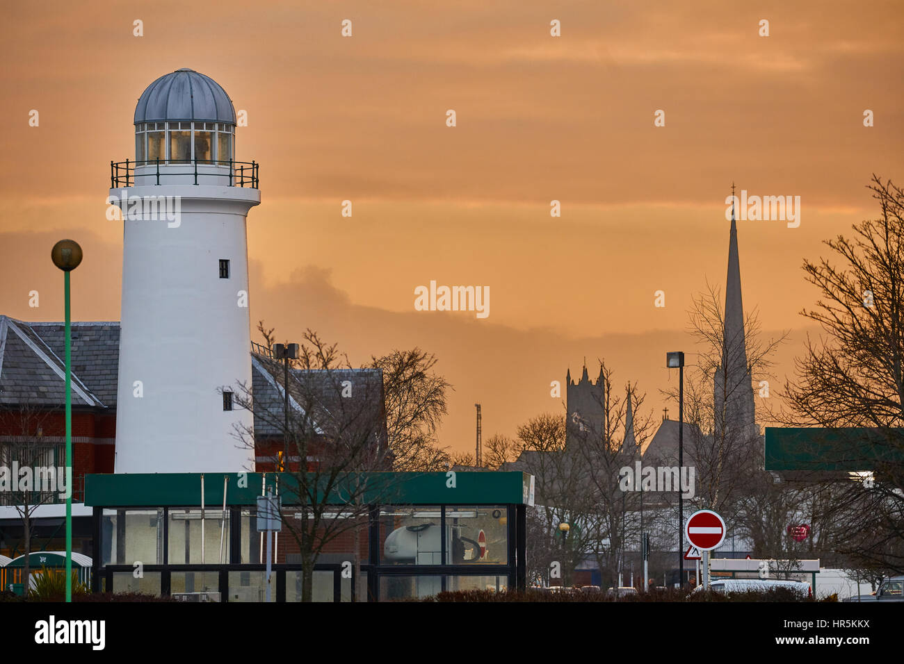 Blue sky at Historical Landmark Preston Marina Lighthouse at Edward ...