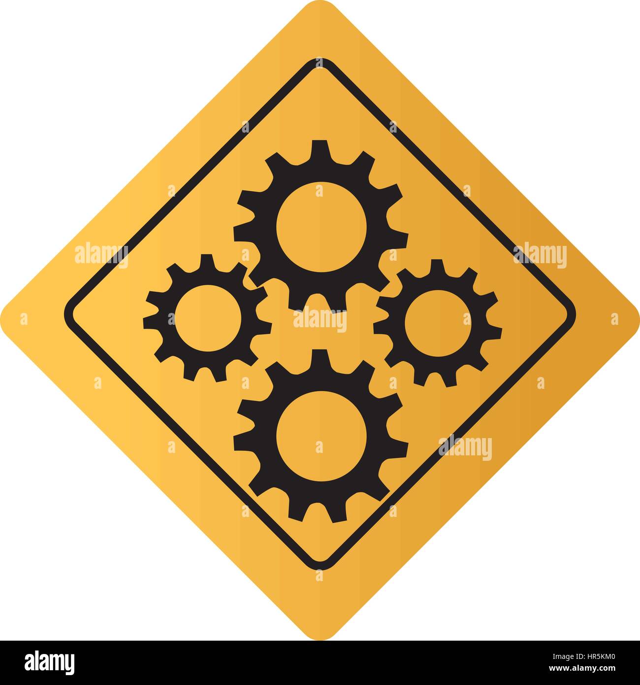 color square road sign with gear wheels Stock Vector Image & Art - Alamy