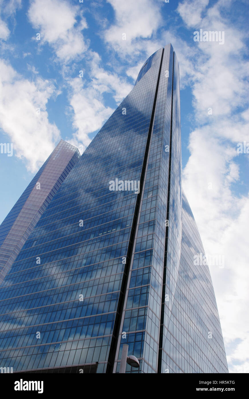 Espacio tower, view from below. CTBA, Madrid, Spain Stock Photo - Alamy