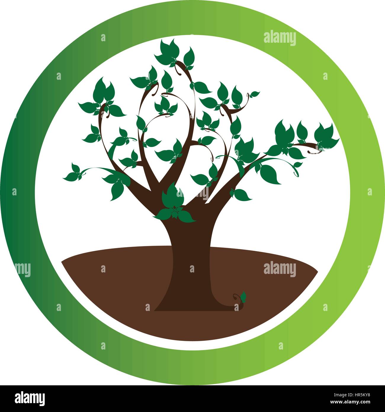 Tree of circular foliage Stock Vector Images - Alamy