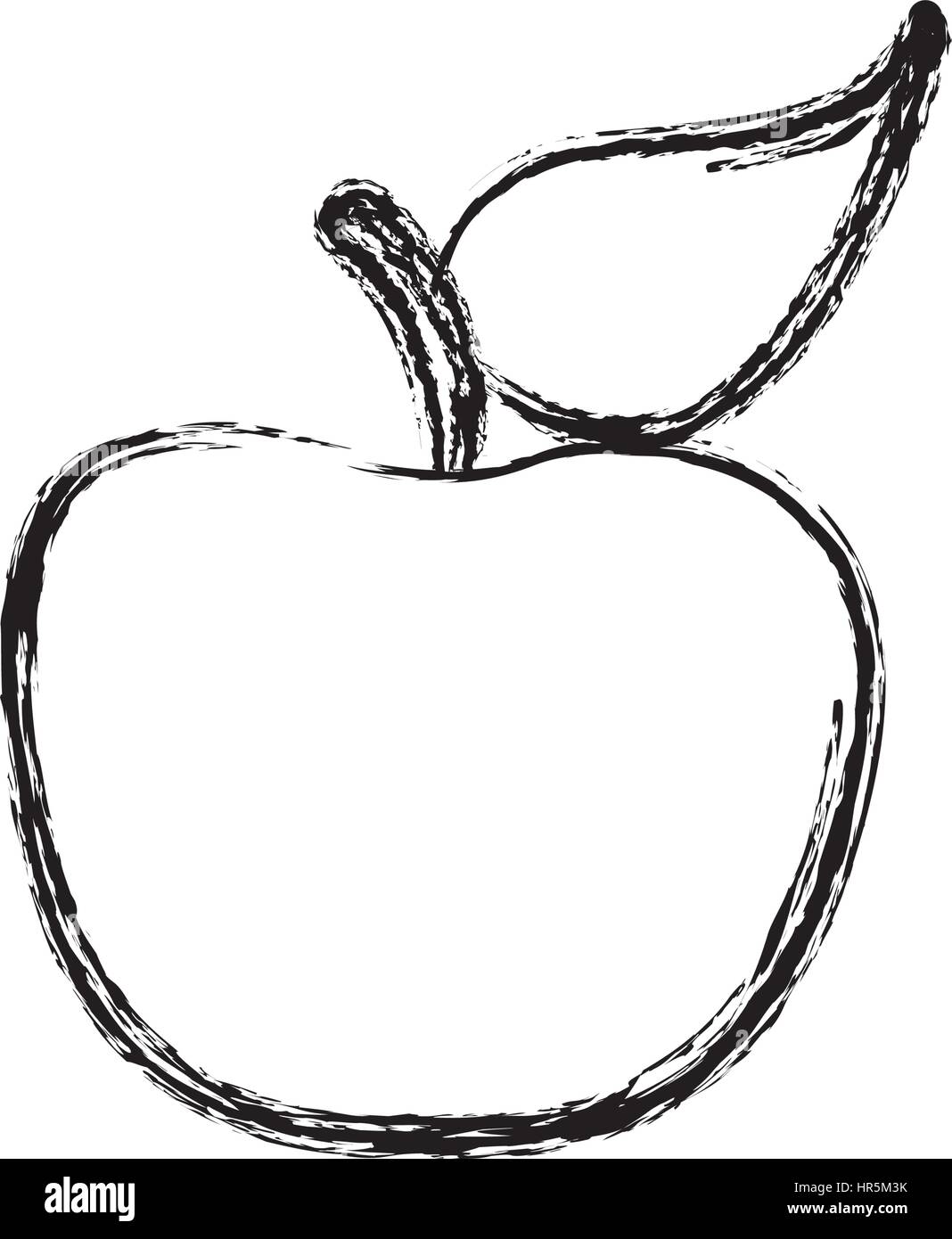 contour apple fruit icon stock Stock Vector Image & Art - Alamy