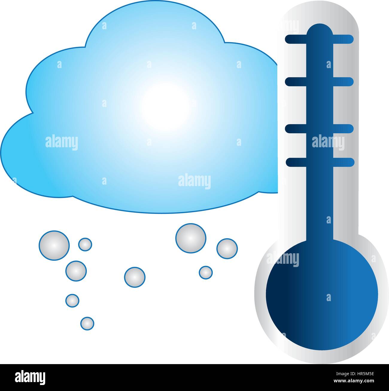 colorful silhouette cloud with temperature thermometer Stock Vector ...