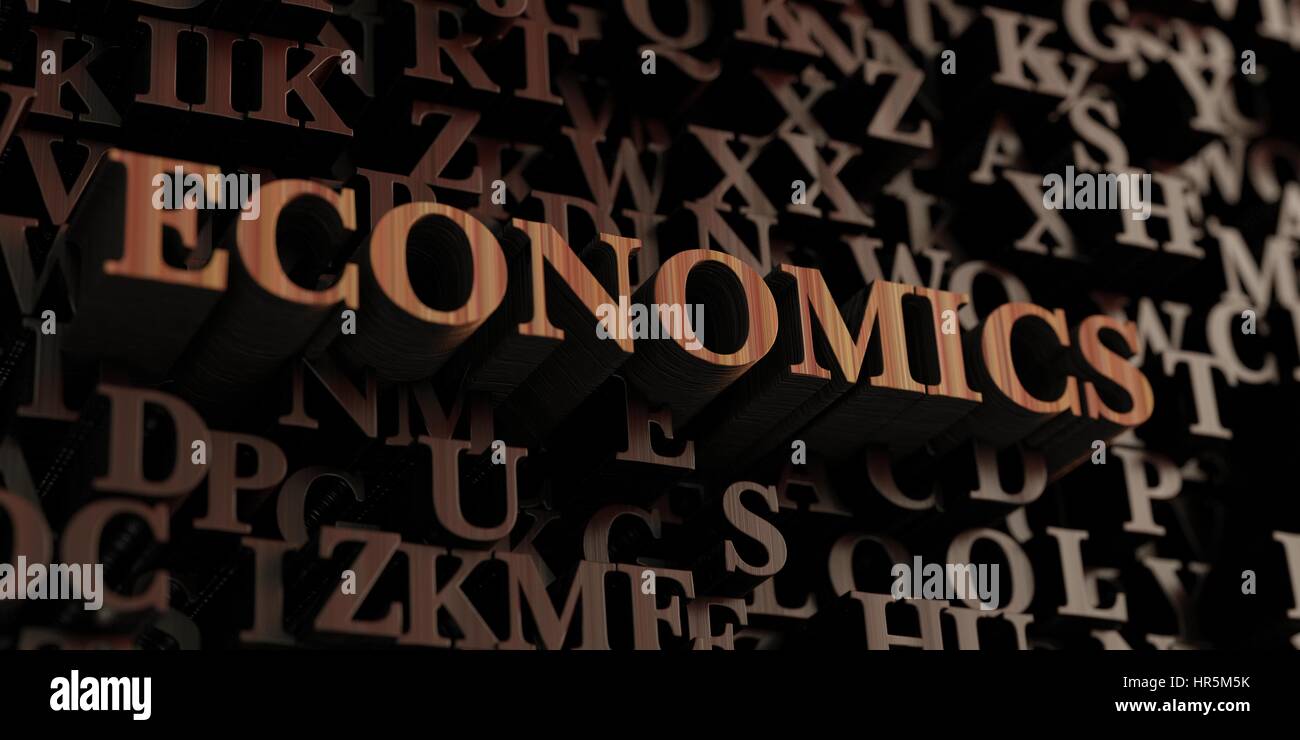 Economics - Wooden 3D rendered letters/message. Can be used for an ...