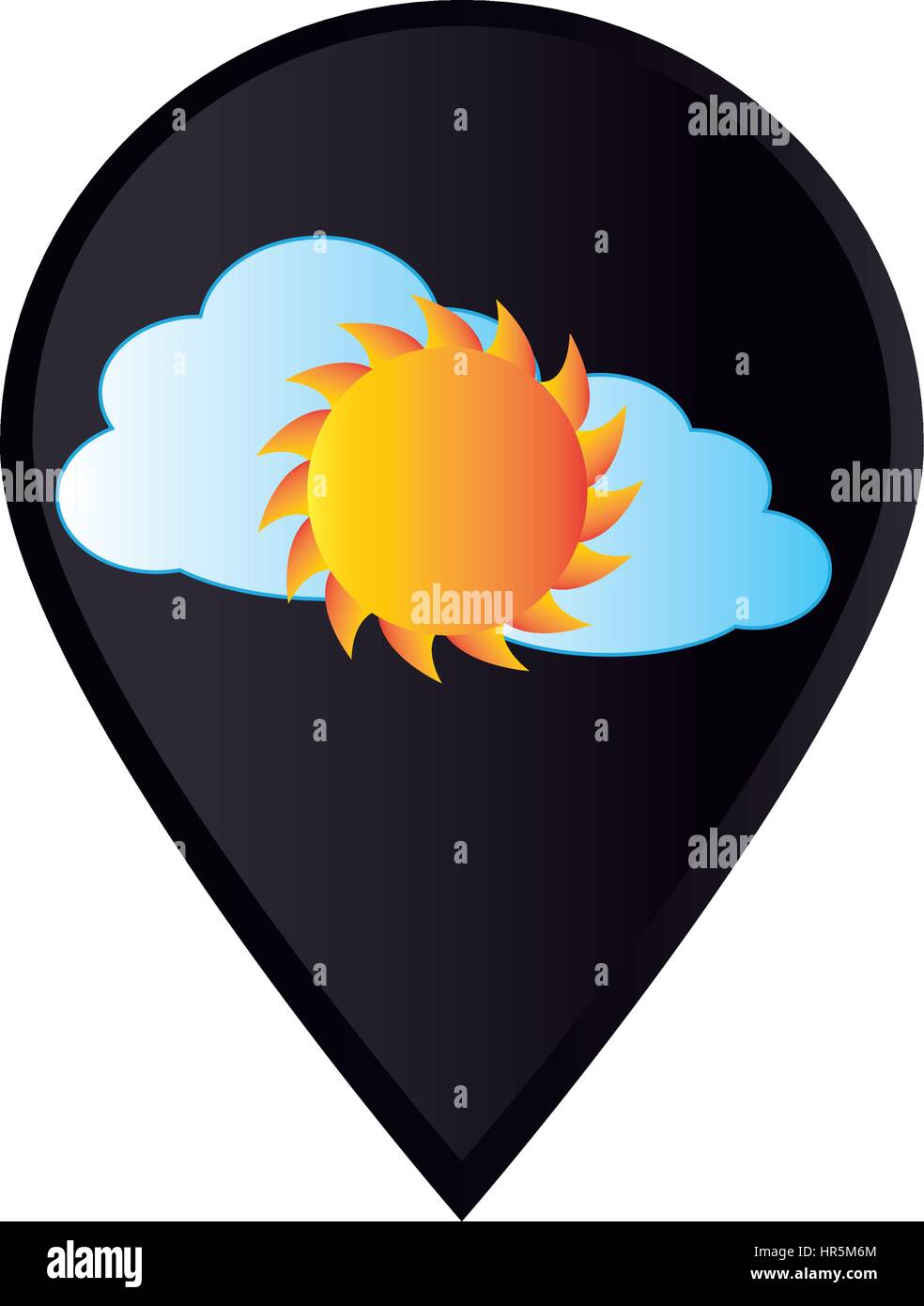 Mark icon pointer gps with cloud and sun Stock Vector Image & Art - Alamy