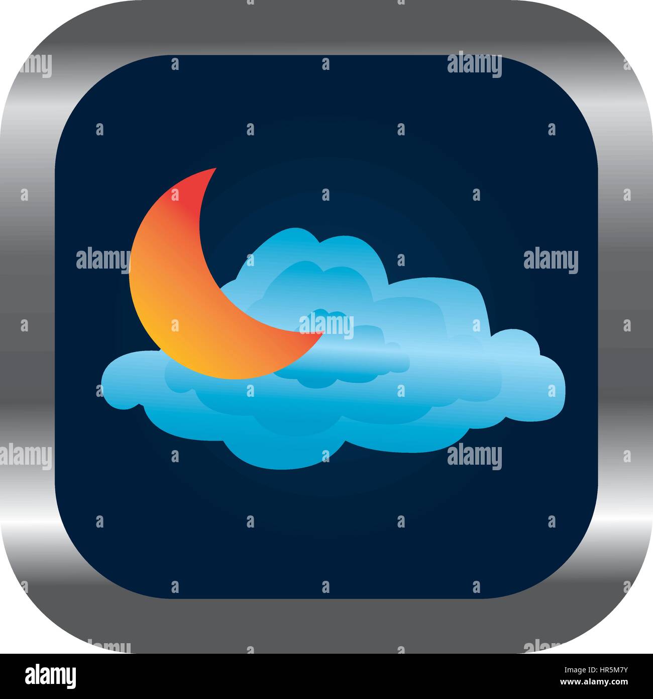 square frame with relief and moon and cloud Stock Vector Image & Art ...