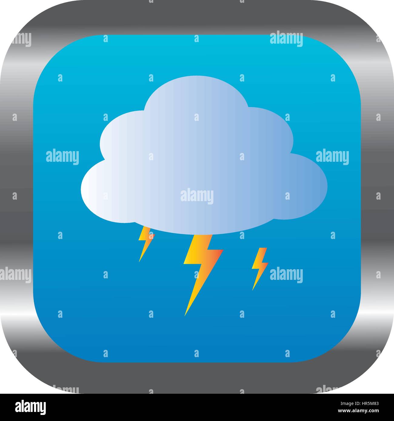 square frame with relief and rain storm weather icon Stock Vector Image ...