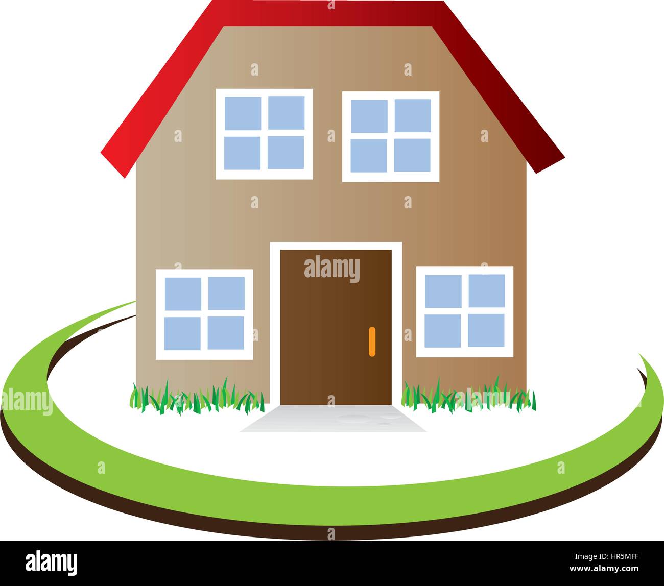 Residential building with pasture Stock Vector Images - Alamy