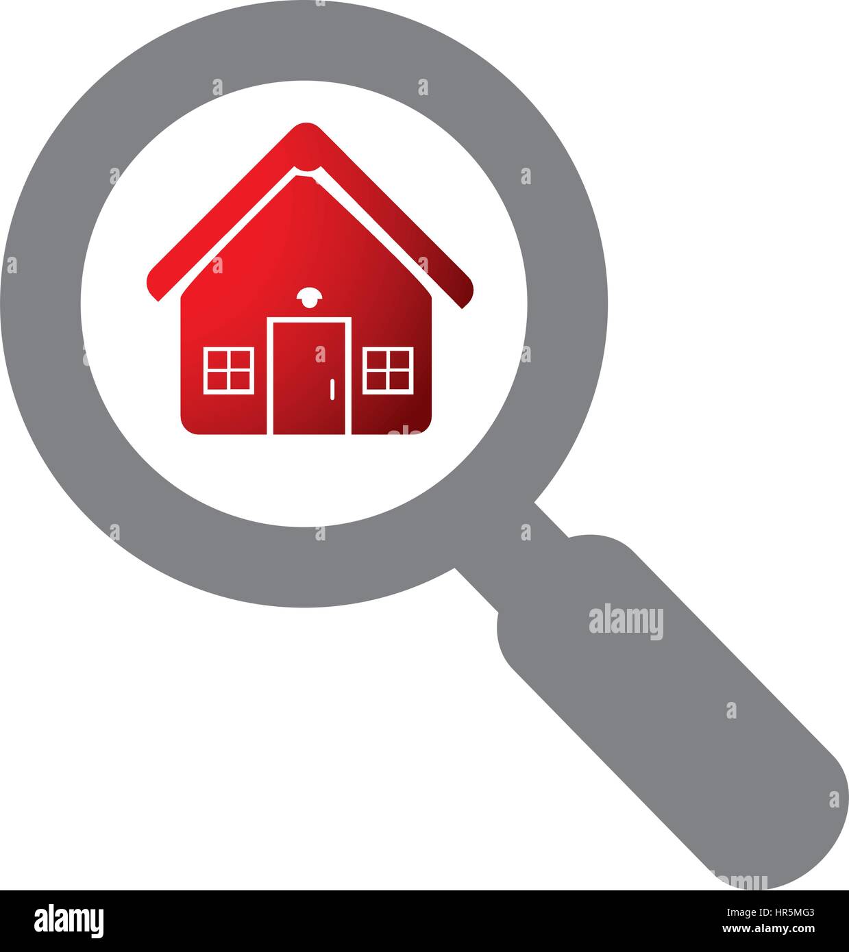grey magnifying glass with with zoom house Stock Vector Image & Art - Alamy