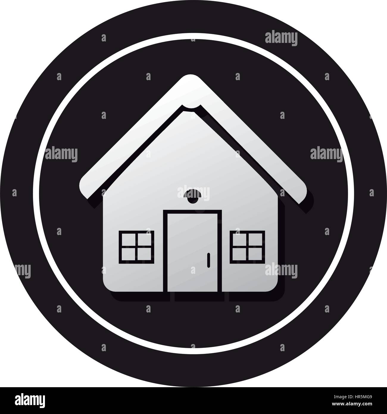 House with circular window exterior Stock Vector Images - Alamy