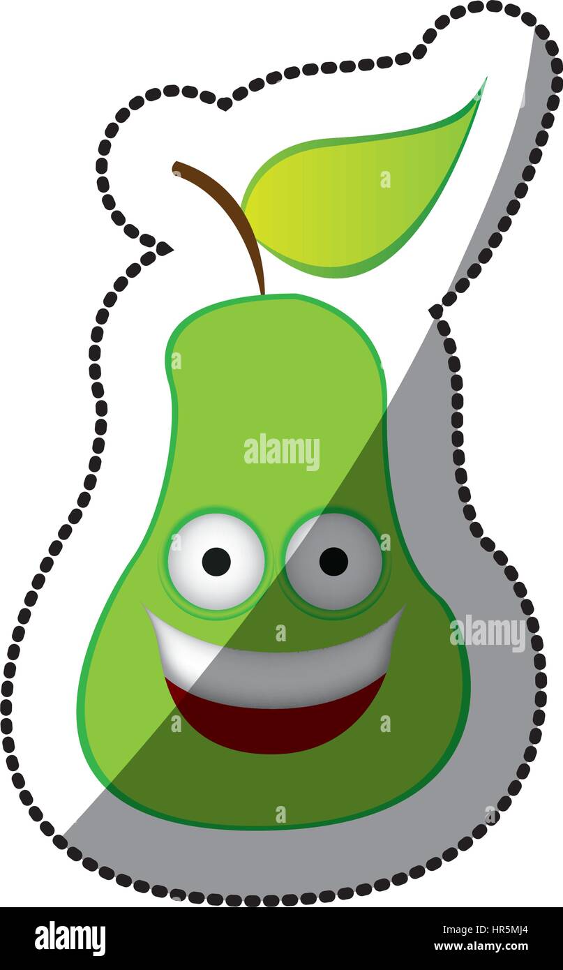 colorful kawaii fruit pear happy icon Stock Vector Image & Art - Alamy