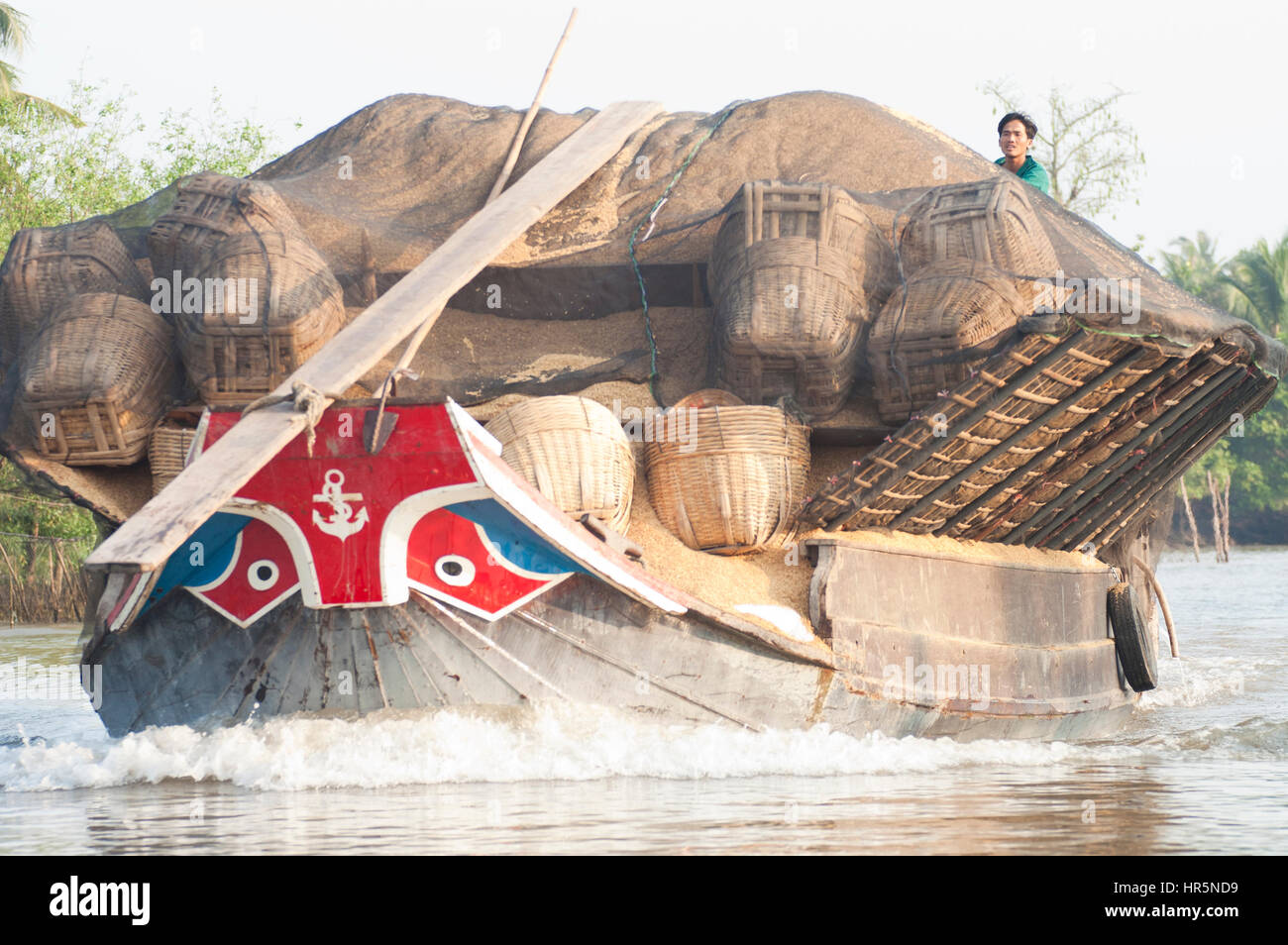 Overloaded traditional boat mekong delta hi-res stock photography and ...